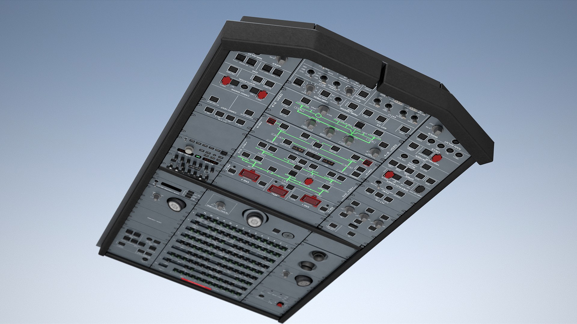 A319 A320 A321 Overhead Panel 3D - TurboSquid 2234759