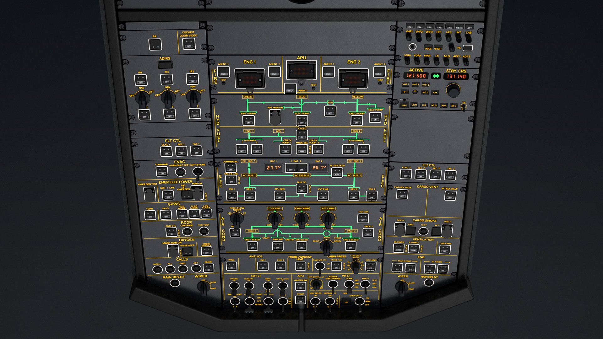 A319 A320 A321 Overhead Panel 3D - TurboSquid 2234759