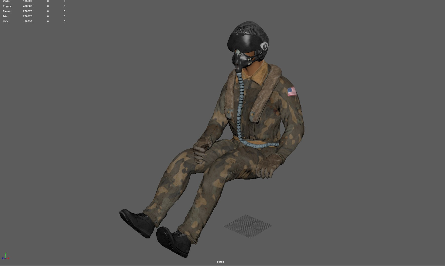 Pilot Sitting Pose - Model - TurboSquid 1568243