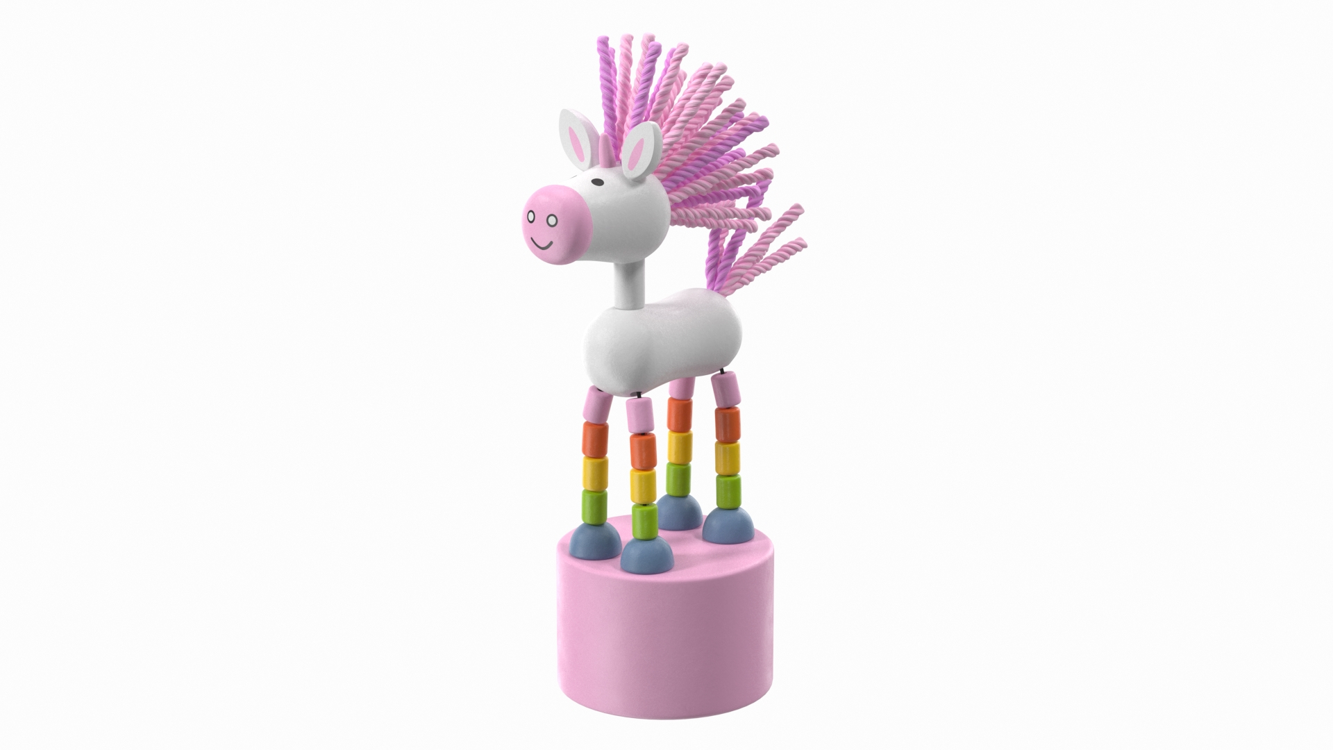 Pink Unicorn Push Puppet Toy Rigged For Maya 3D Model - TurboSquid 2087597