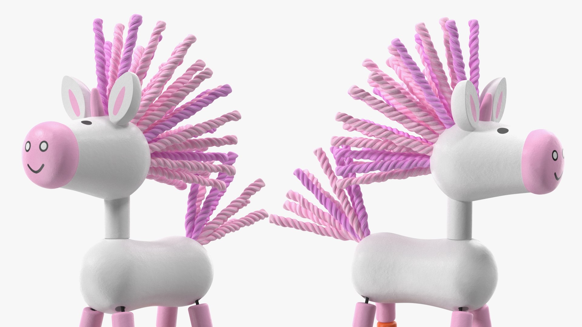 Pink Unicorn Push Puppet Toy Rigged For Maya 3D Model - TurboSquid 2087597