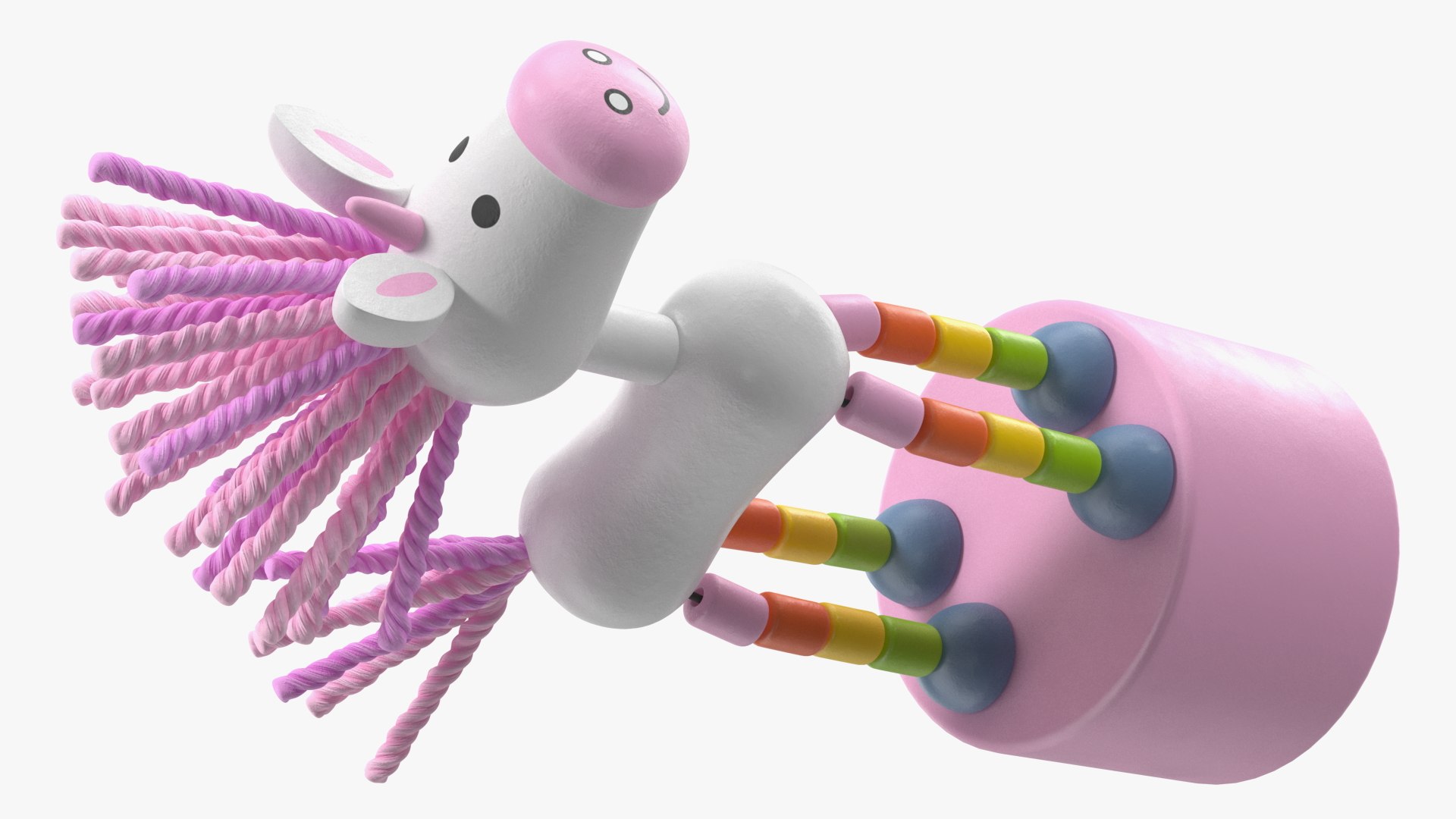 Pink Unicorn Push Puppet Toy Rigged For Maya 3D Model - TurboSquid 2087597