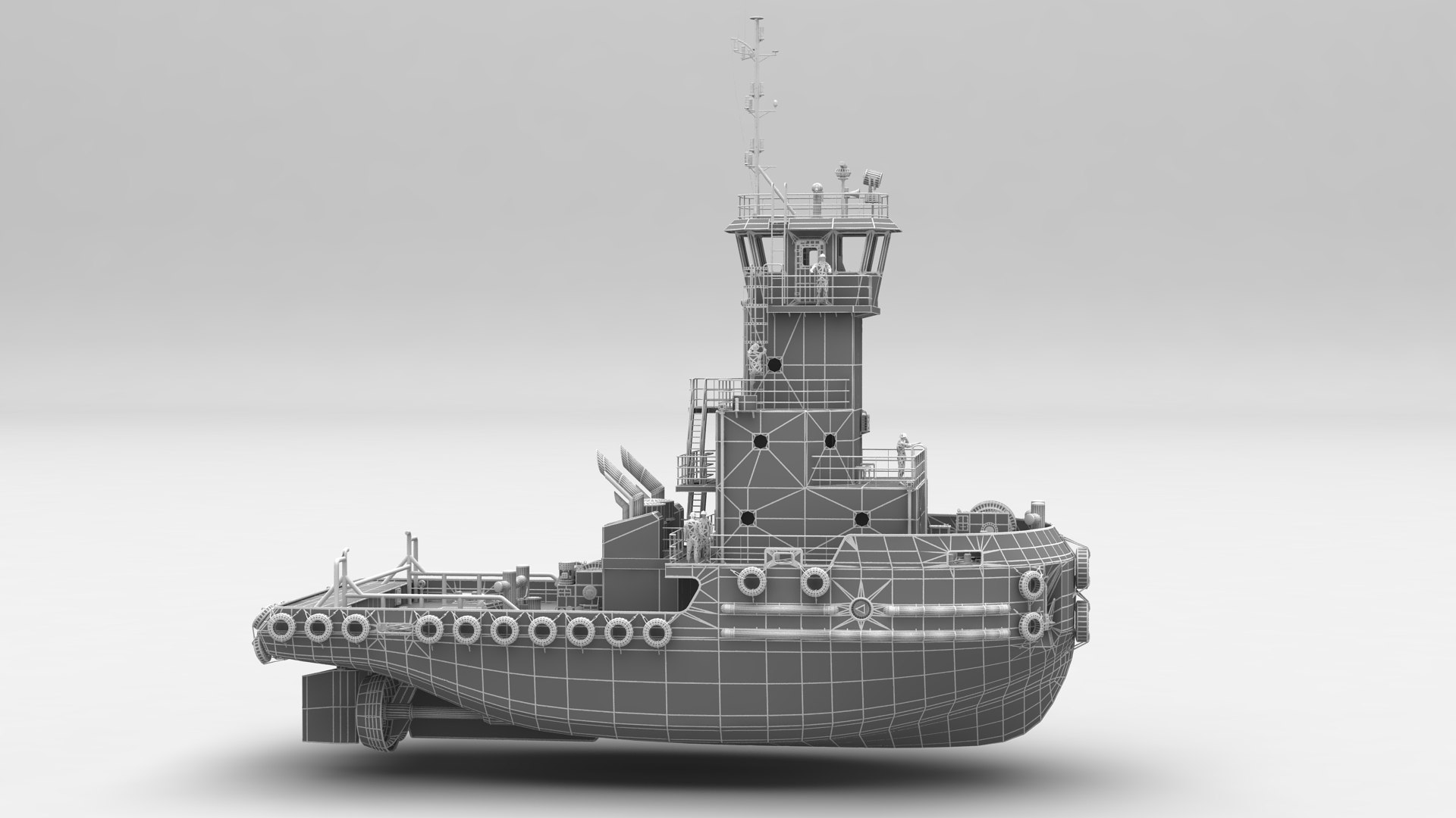 Articulated Tug Boat Black Model - TurboSquid 2470636