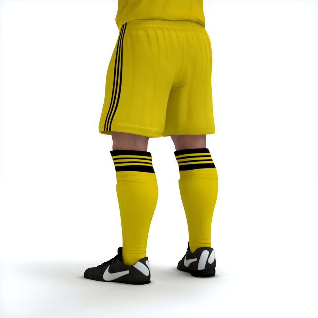 rigged football player - 3d max