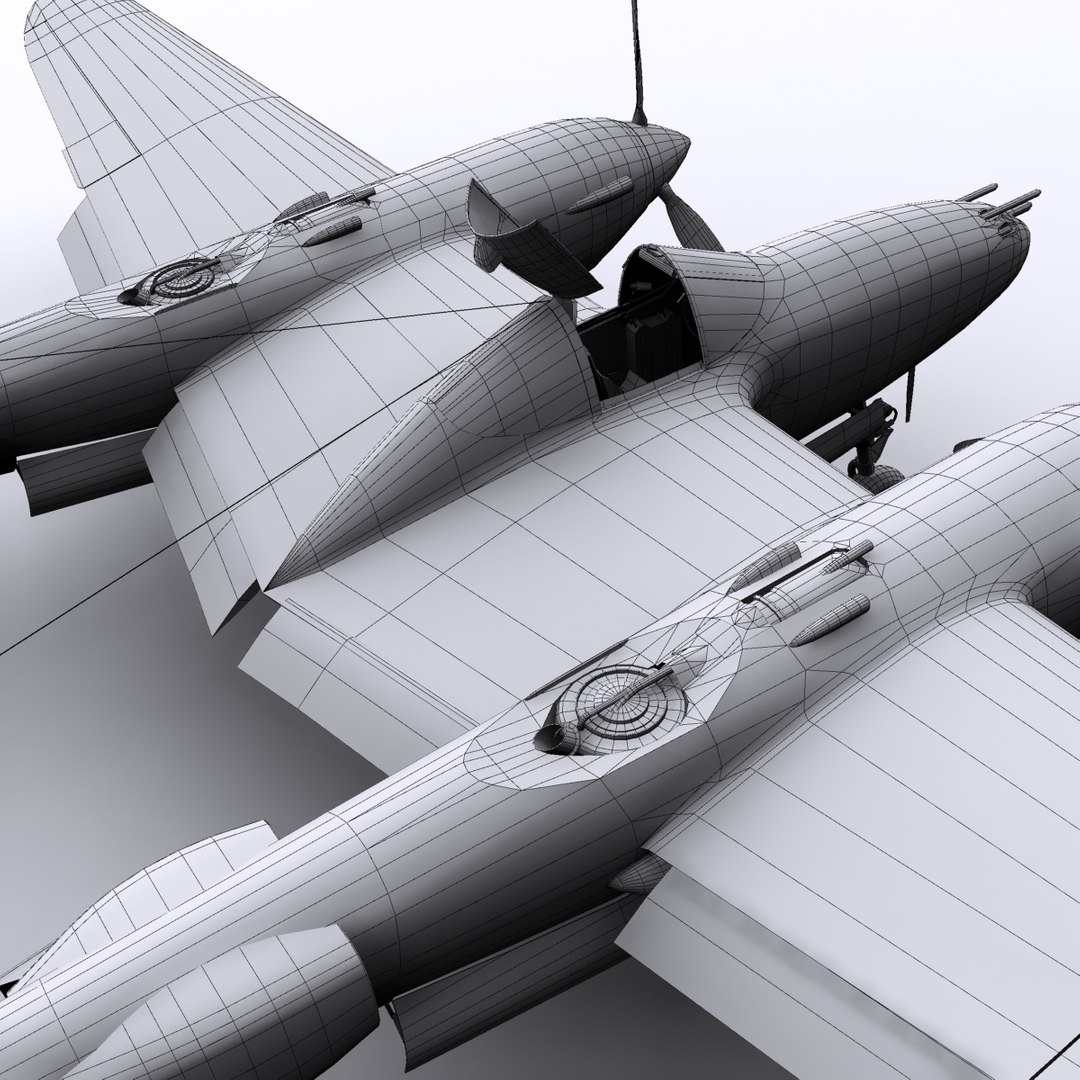 3d Model P-38 Lightning Fighter 1943