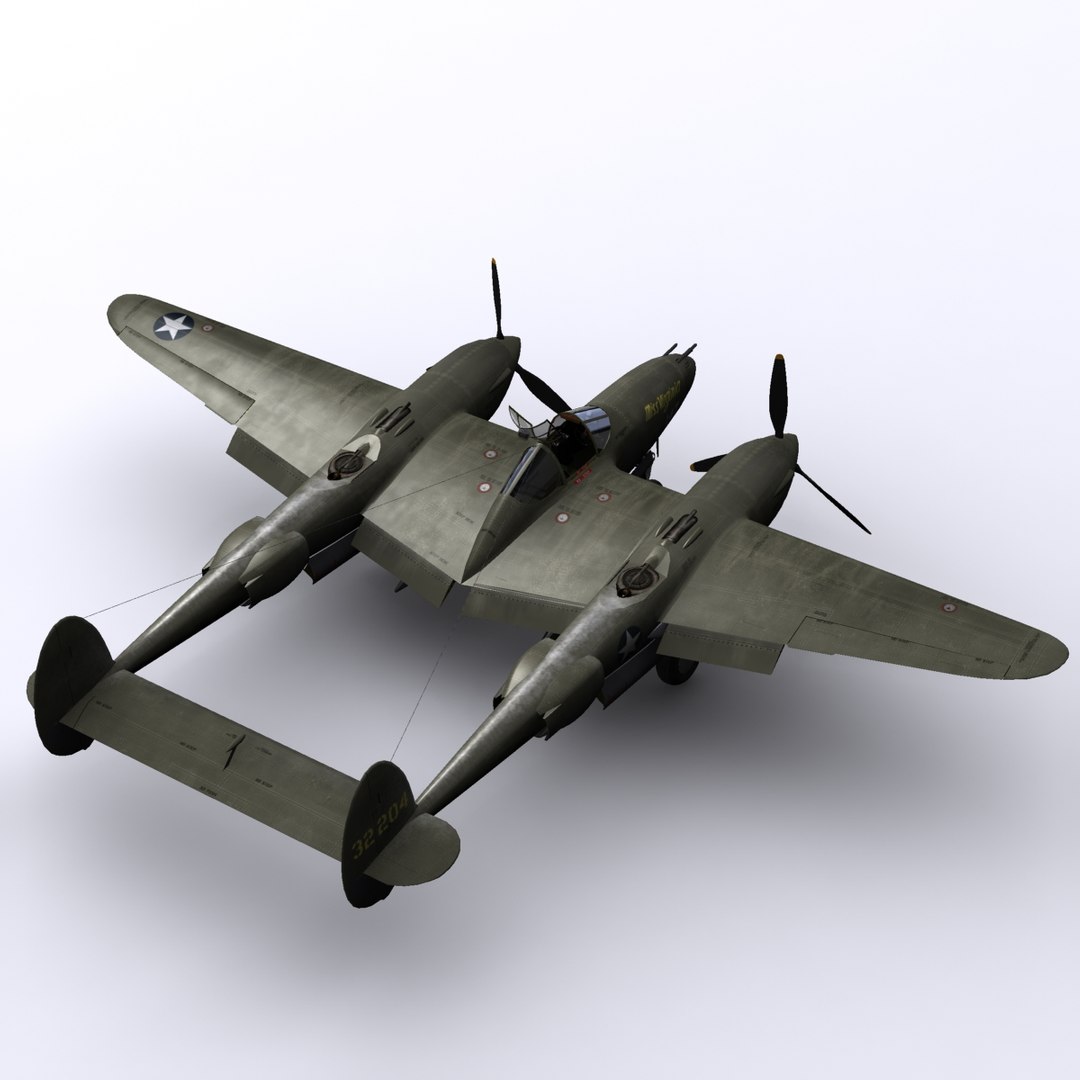 3d Model P-38 Lightning Fighter 1943