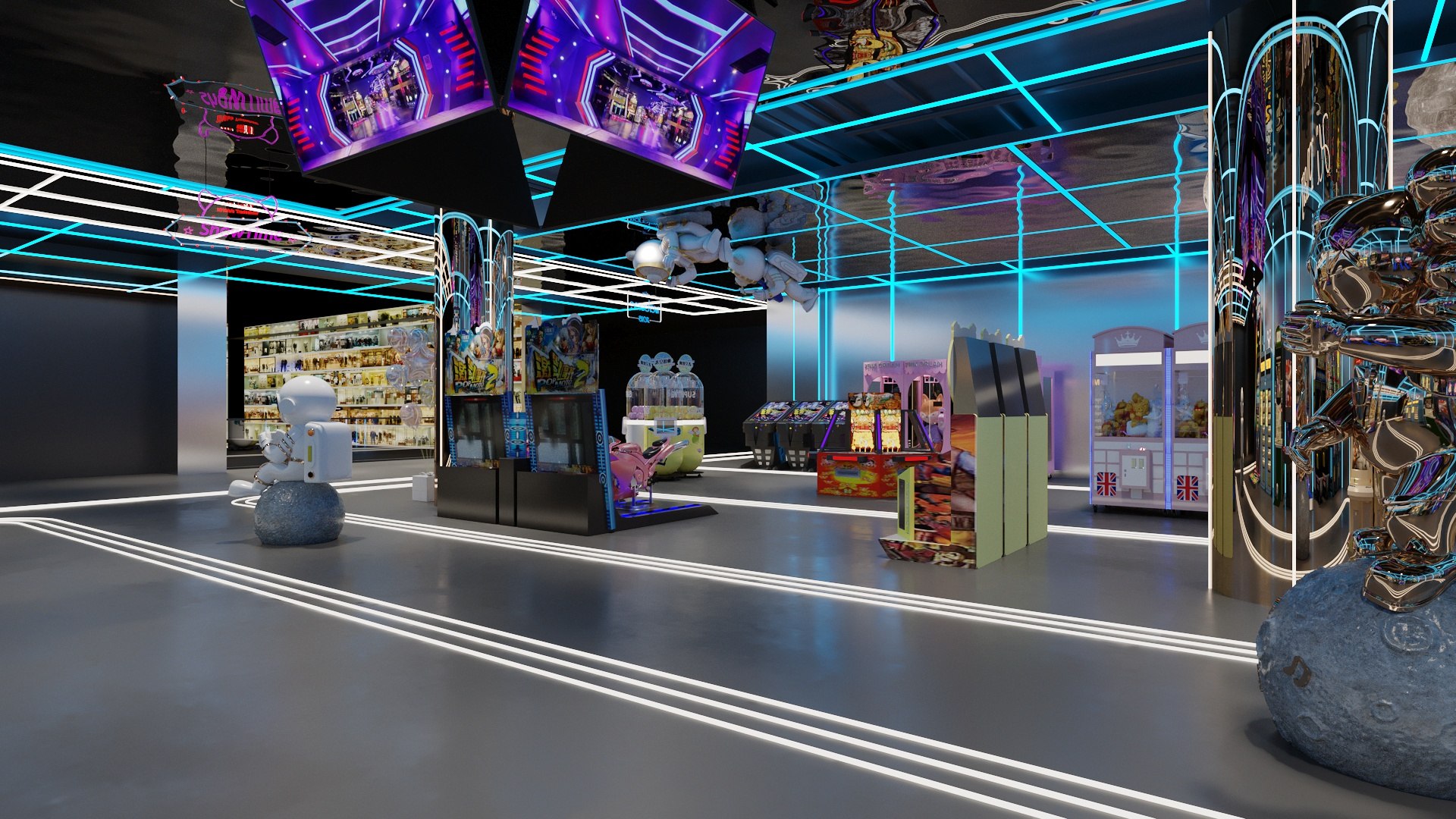 Futuristic Game Center 3D Model - TurboSquid 2153948