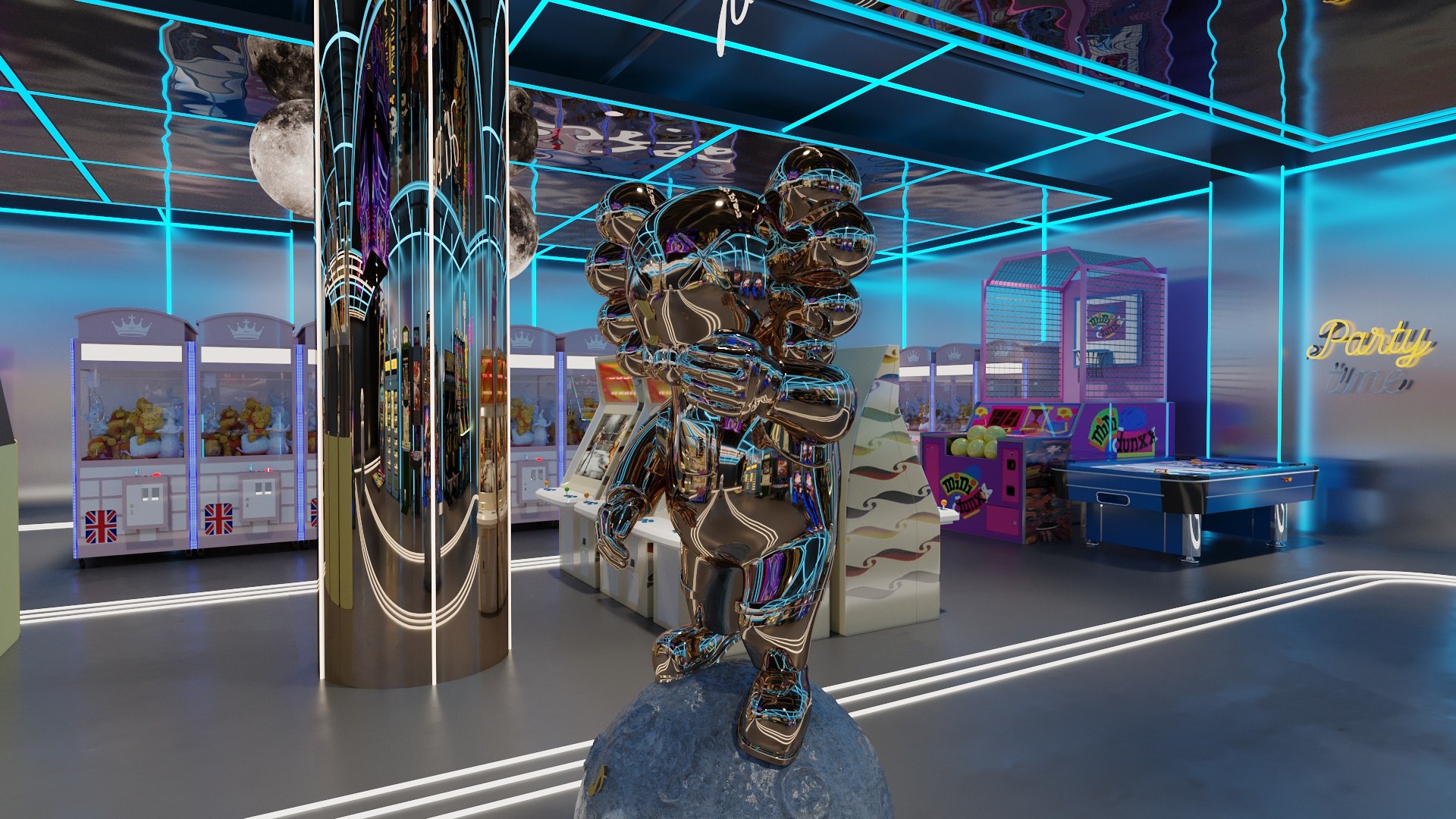 Futuristic Game Center 3D Model - TurboSquid 2153948