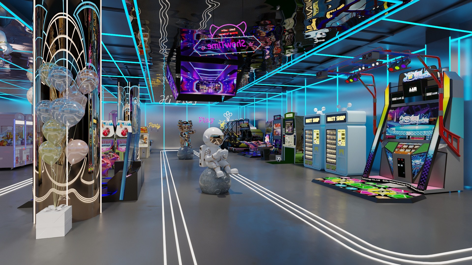 Futuristic Game Center 3D Model - TurboSquid 2153948