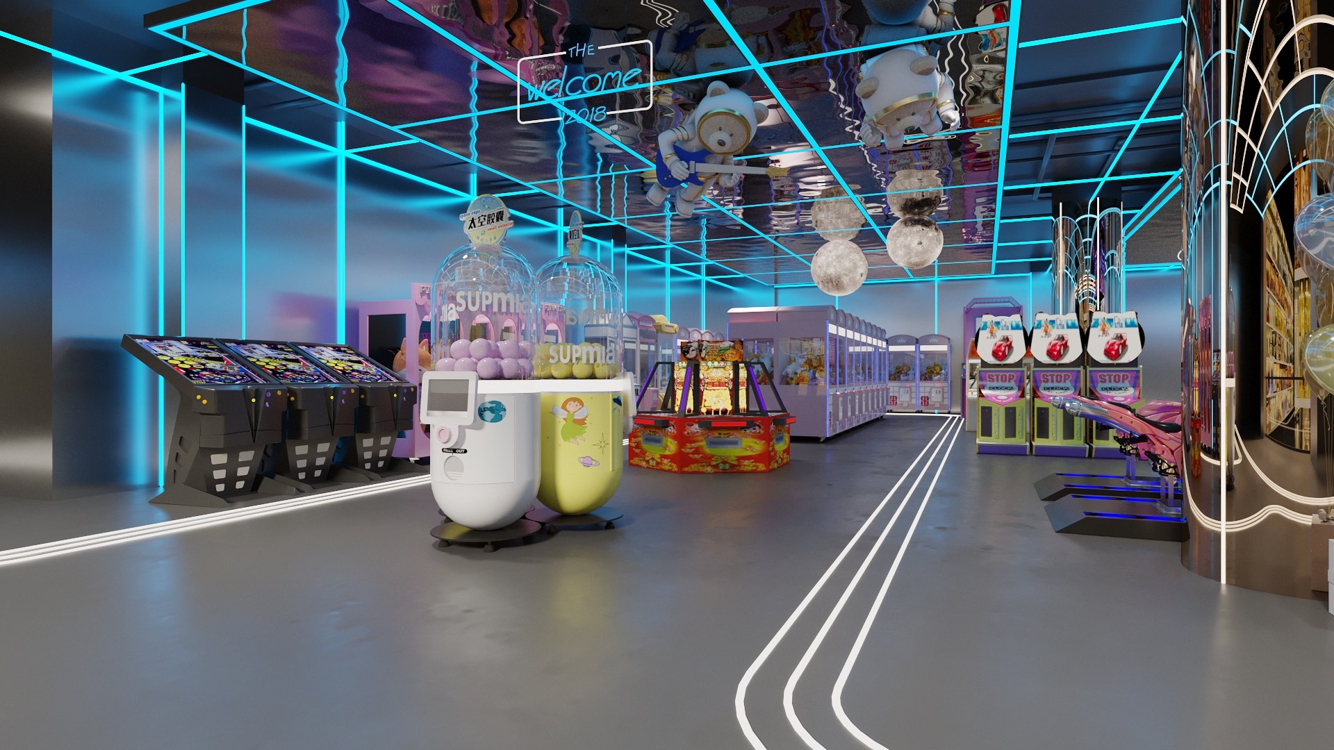 Futuristic Game Center 3D Model - TurboSquid 2153948