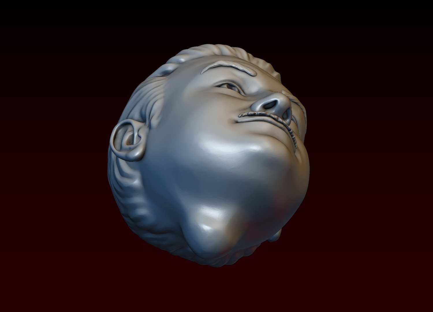 Male Head 29 Man Head - Fat Man With Mustache Model - TurboSquid 1890638