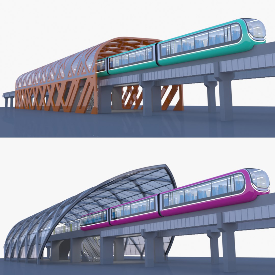 3D Monorail Stations 2023 Collection II Model - TurboSquid 2066687