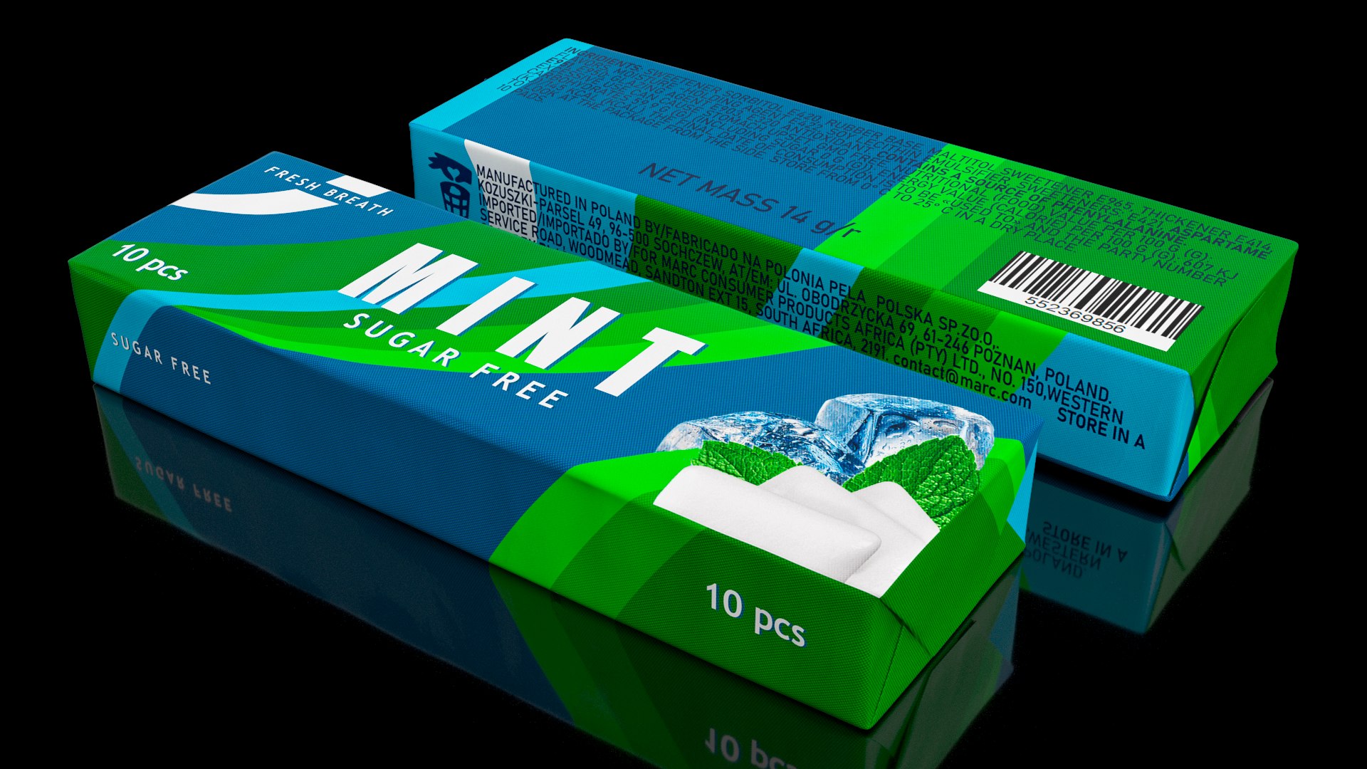 Mint Chewing Gum Pack 3D Model - TurboSquid 2045831