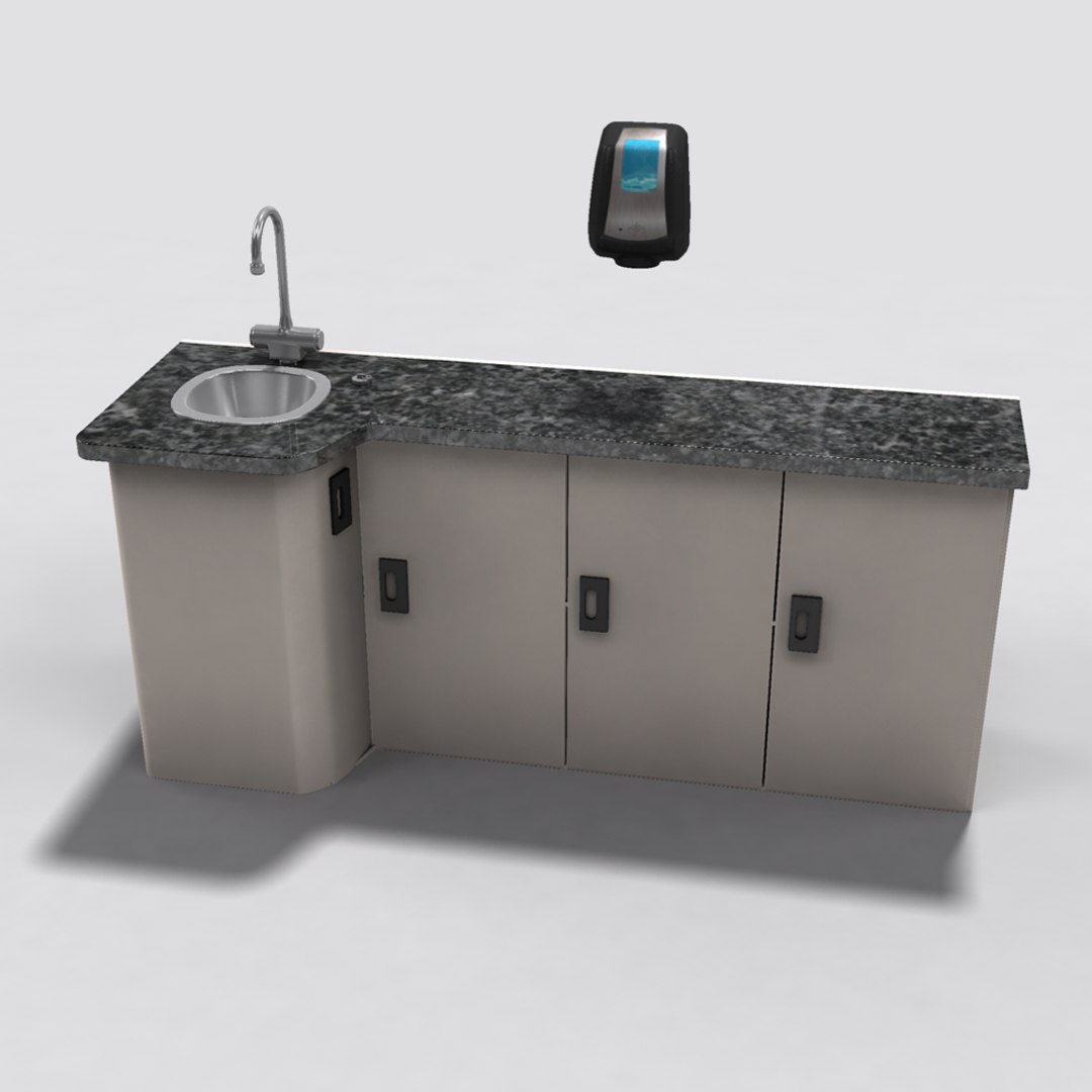 3d Medical Sink Cabinet Model