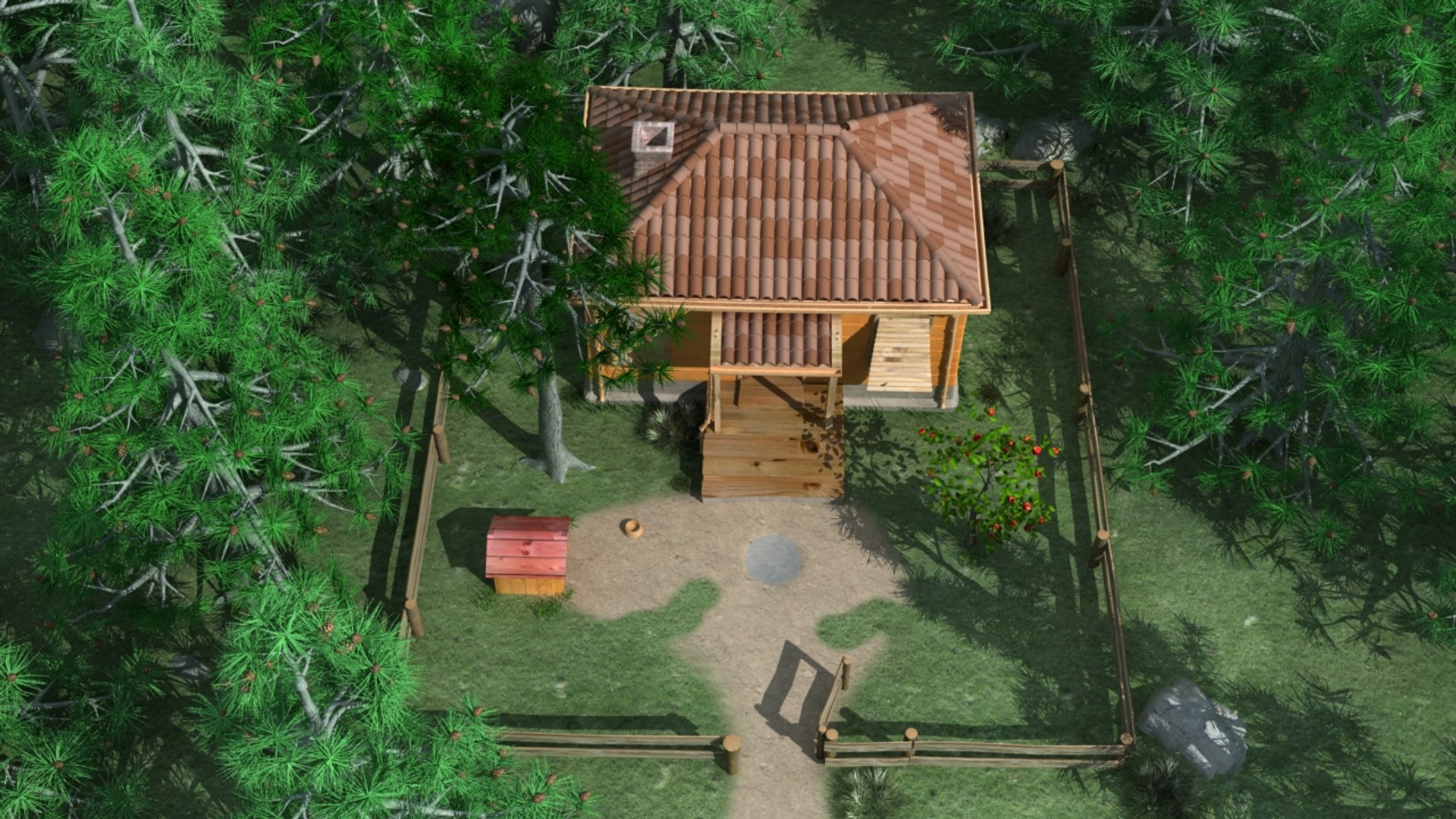 Forest House Model - TurboSquid 1478537