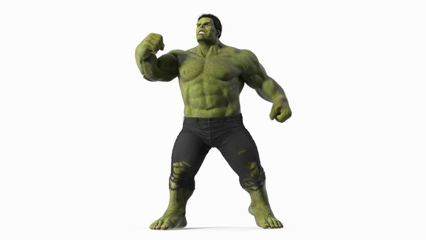 modelo 3d Hulk en pose enojada de piel - TurboSquid 2411180