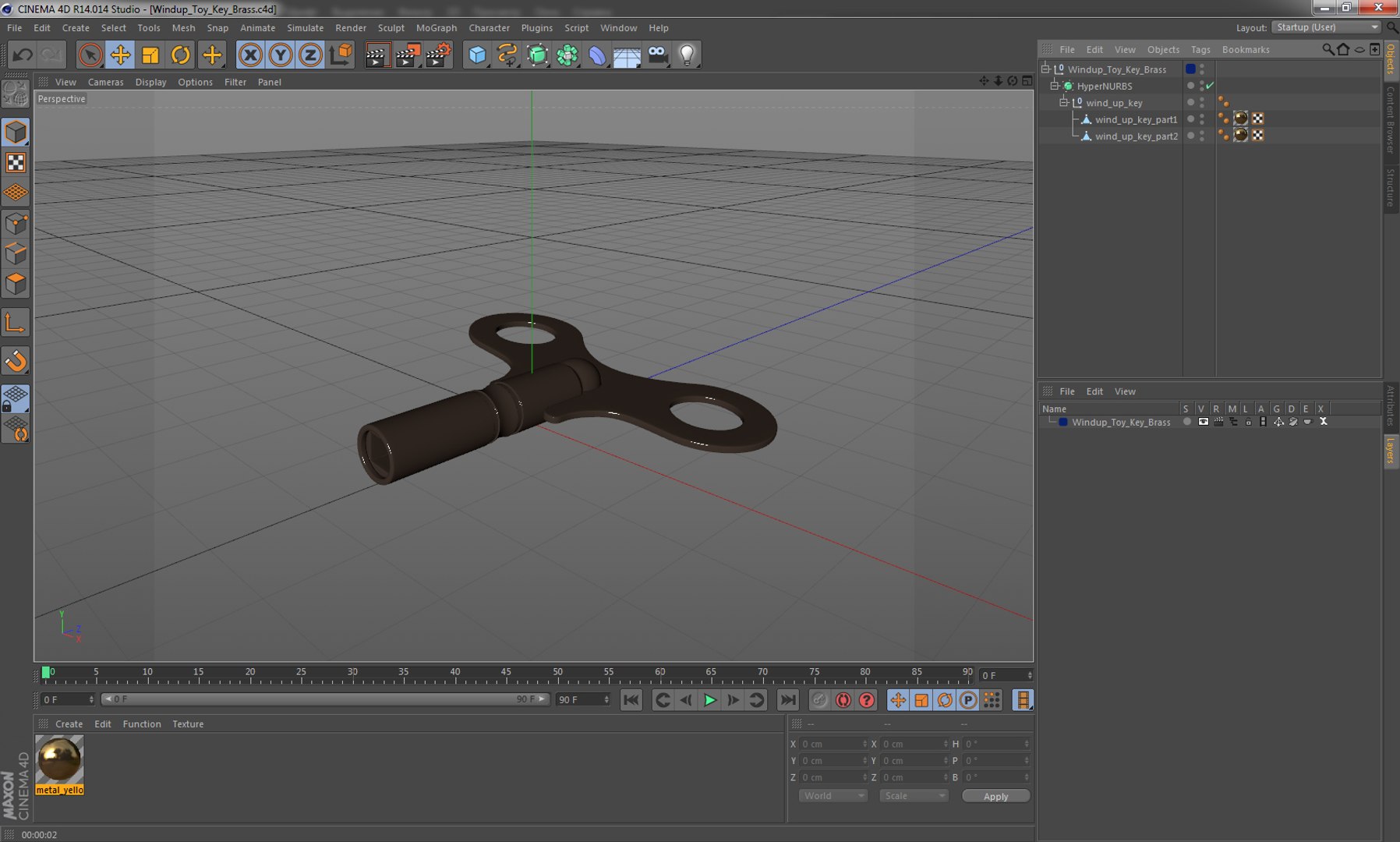 3D Windup Toy Key Brass - TurboSquid 1244819