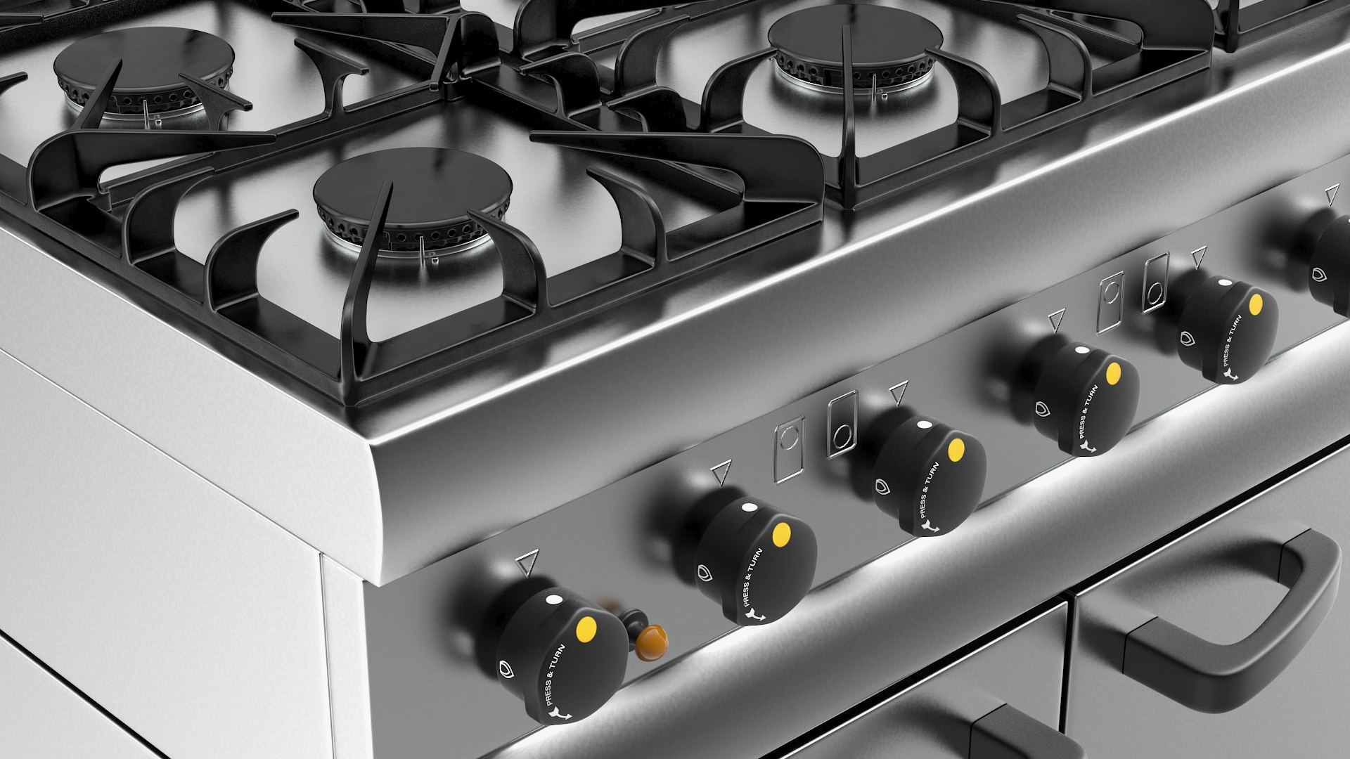 3D Inox Kitchen Gas Owen - TurboSquid 1446835
