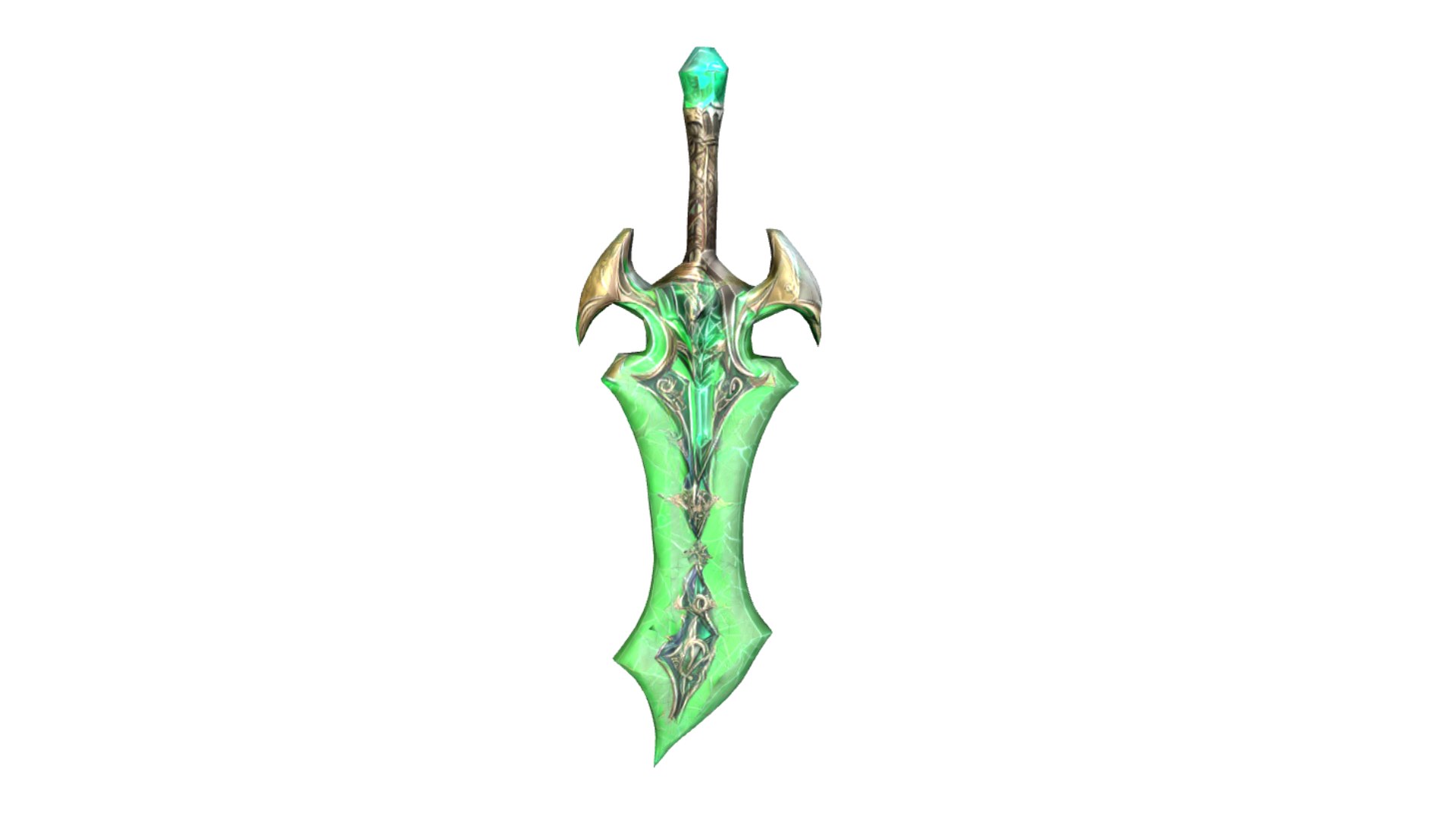 Fantasy Green Emerald Sword 3D Model - TurboSquid 2207727