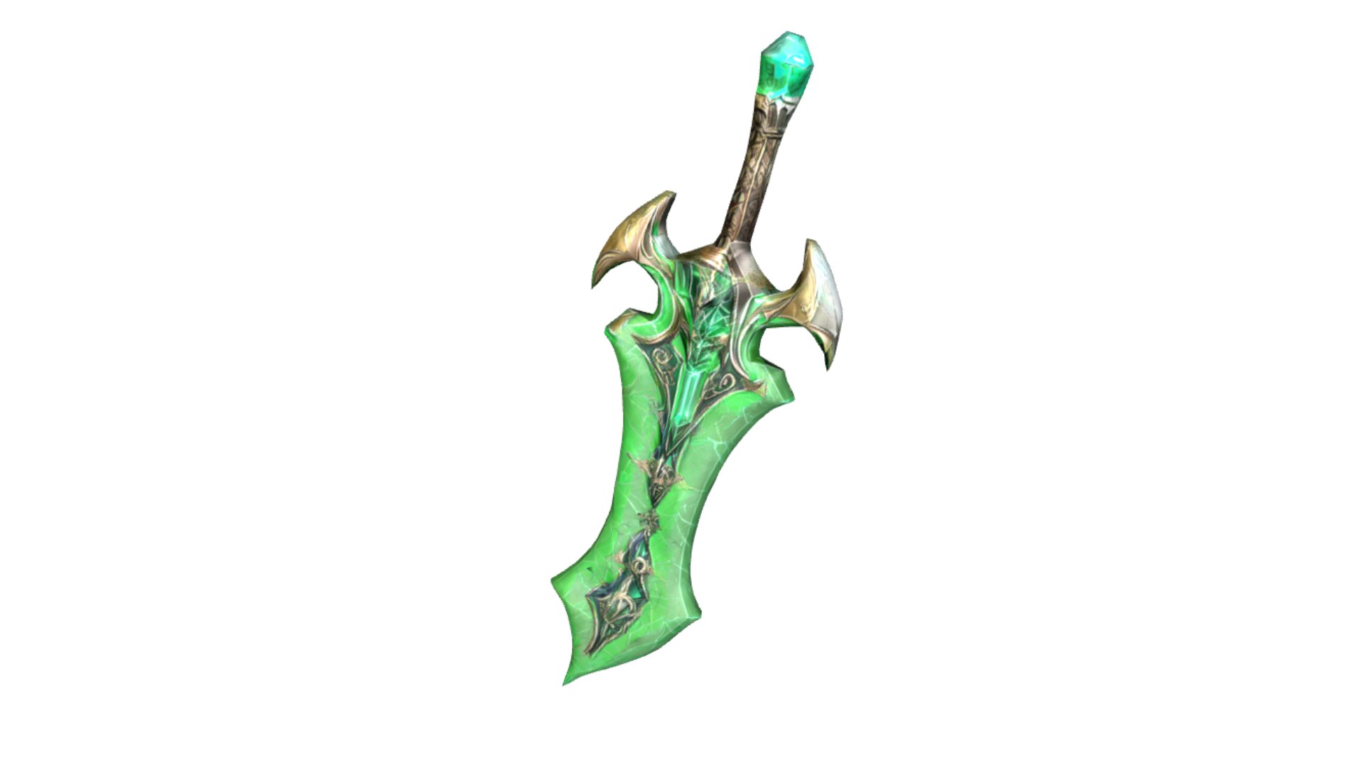 Fantasy Green Emerald Sword 3D Model - TurboSquid 2207727
