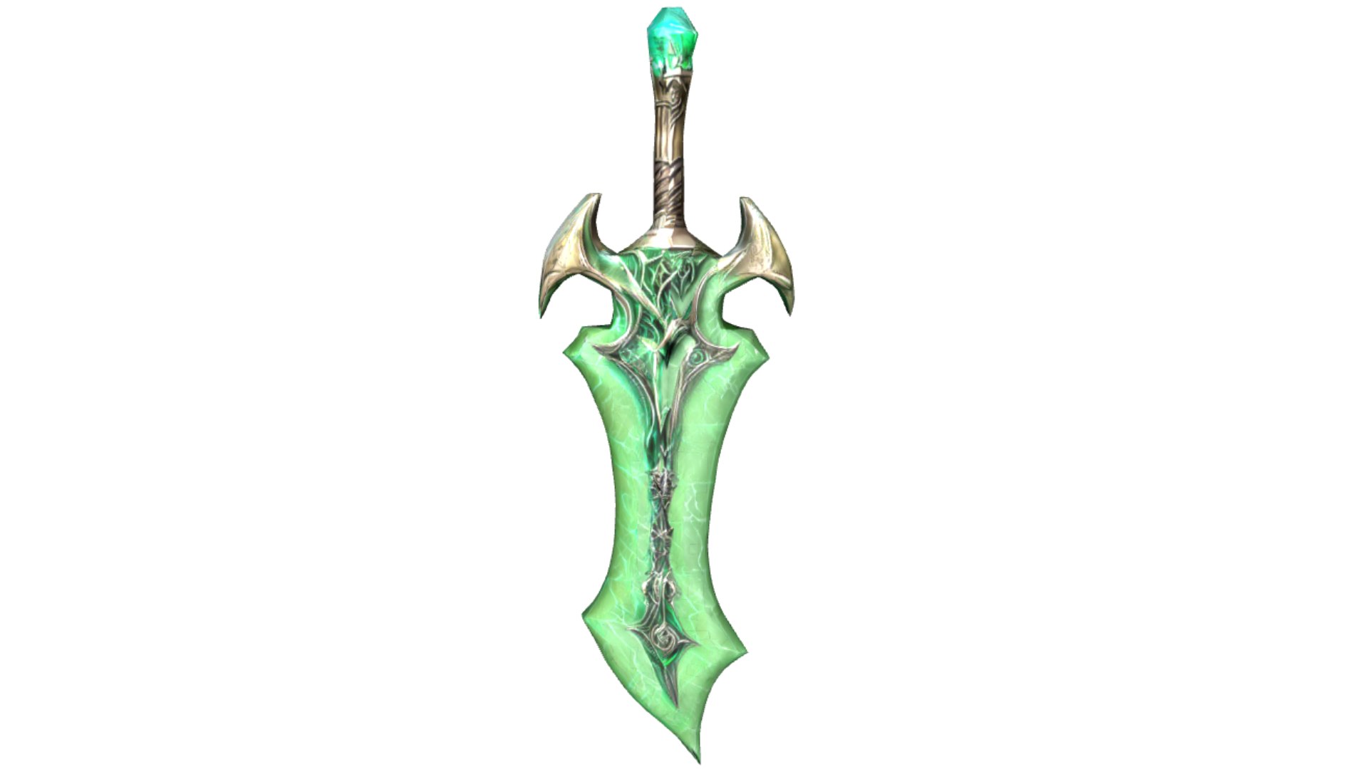Fantasy Green Emerald Sword 3D Model - TurboSquid 2207727