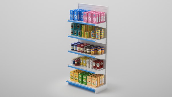 3D Grocery Supermarket Shelves model - TurboSquid 1770590