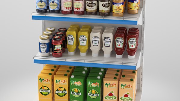 3D Grocery Supermarket Shelves model - TurboSquid 1770590
