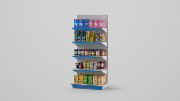 3D Grocery Supermarket Shelves model - TurboSquid 1770590