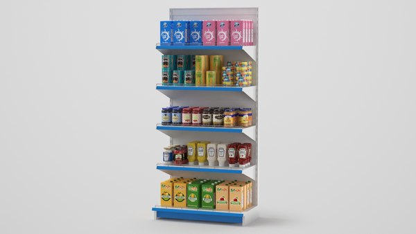 3D Grocery Supermarket Shelves model - TurboSquid 1770590