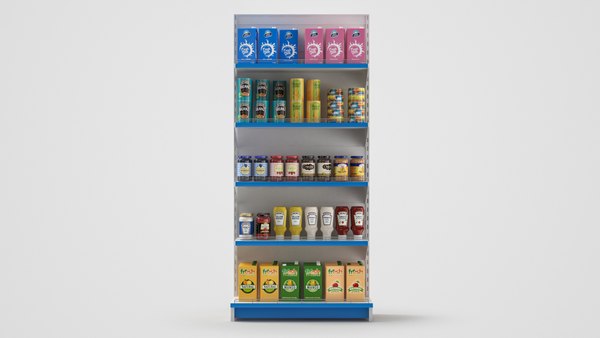 3D Grocery Supermarket Shelves model - TurboSquid 1770590