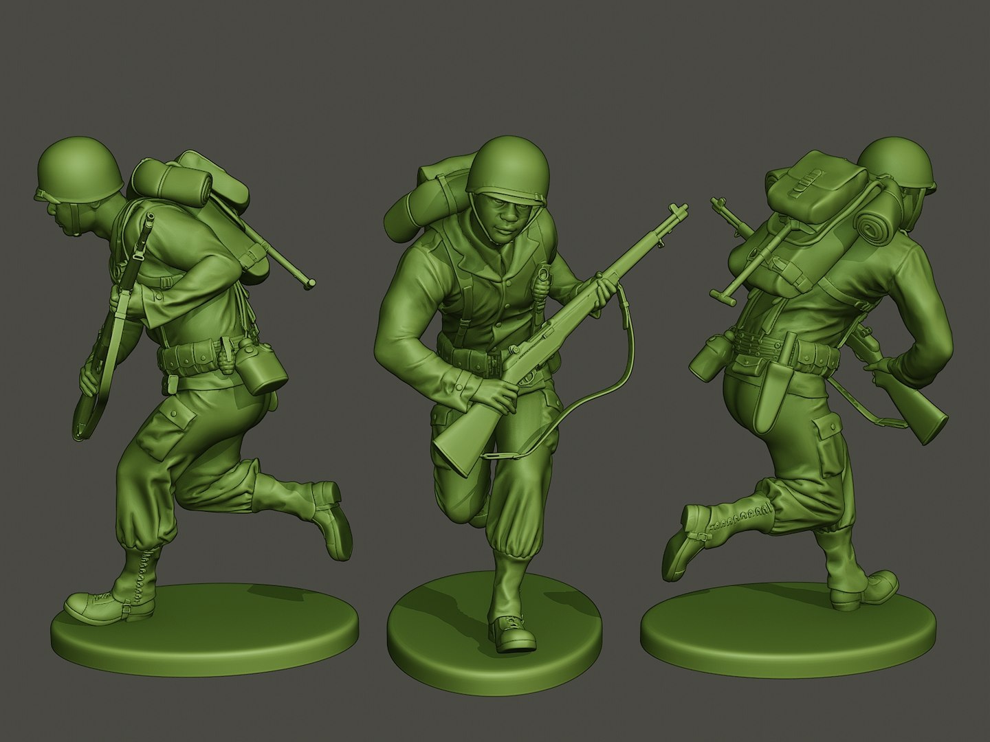 3D american soldier ww2 running - TurboSquid 1442422
