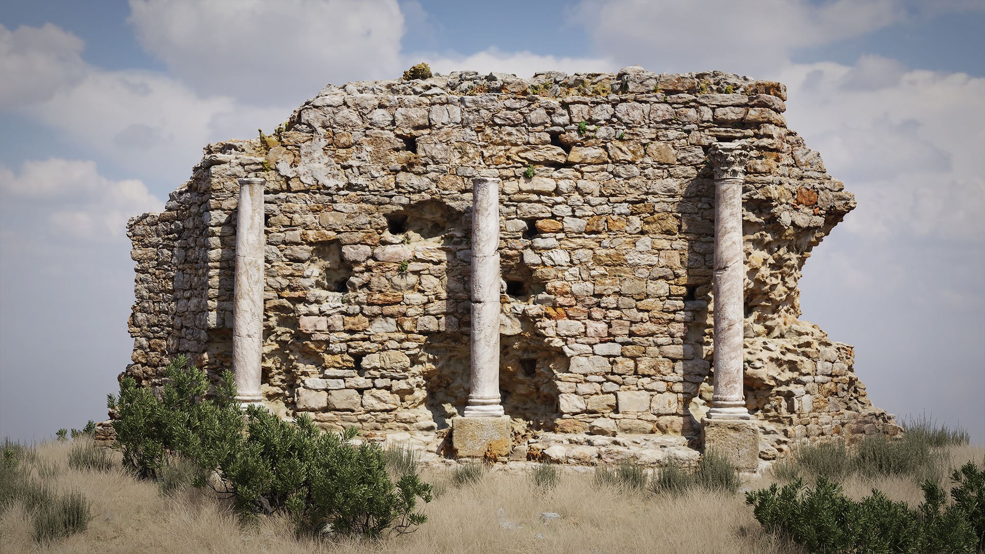 Castle Wall Ruin PBR Scan 02 3D model - TurboSquid 2001804
