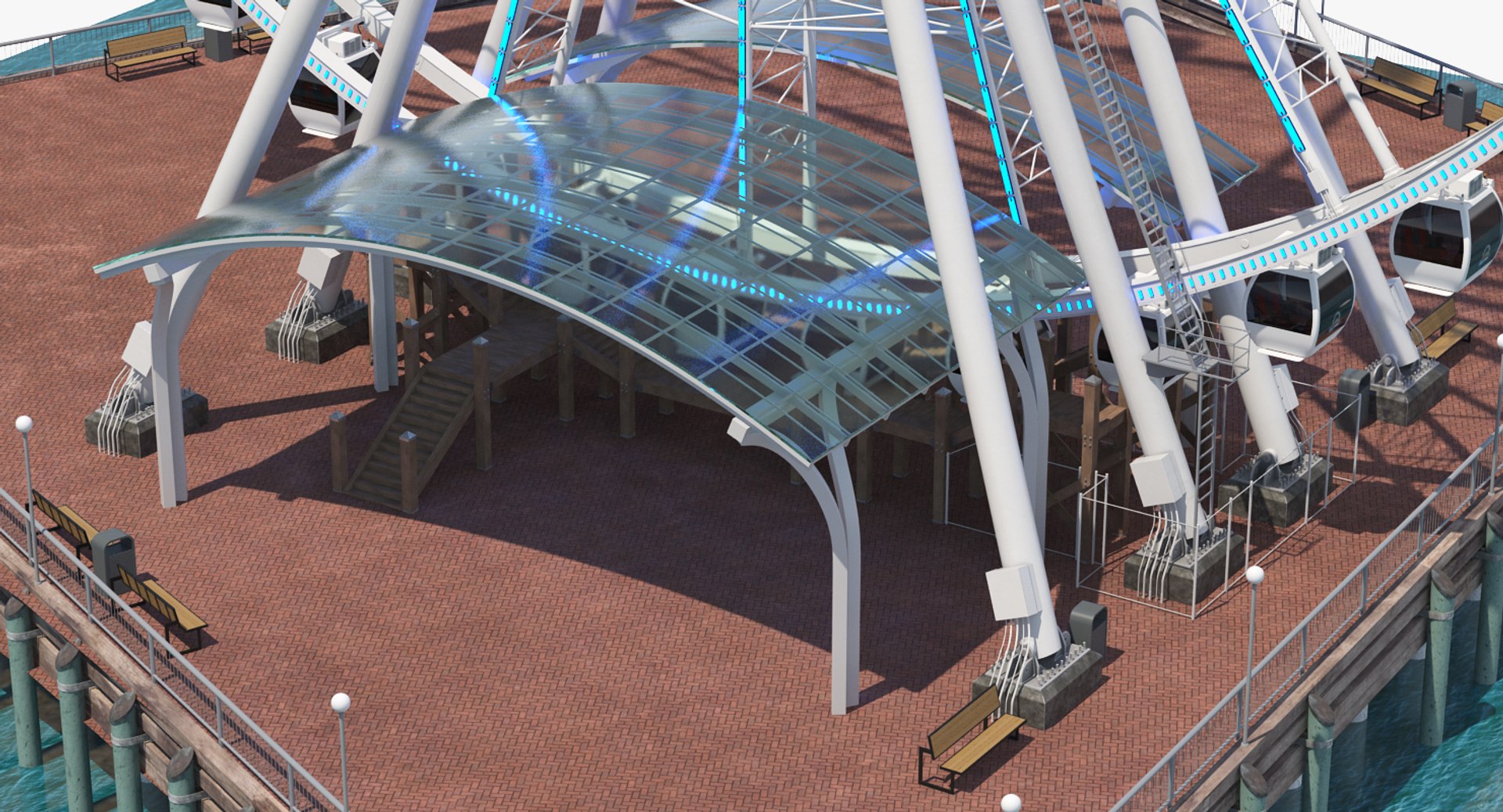 Seattle great ferris wheel 3D model - TurboSquid 1307556