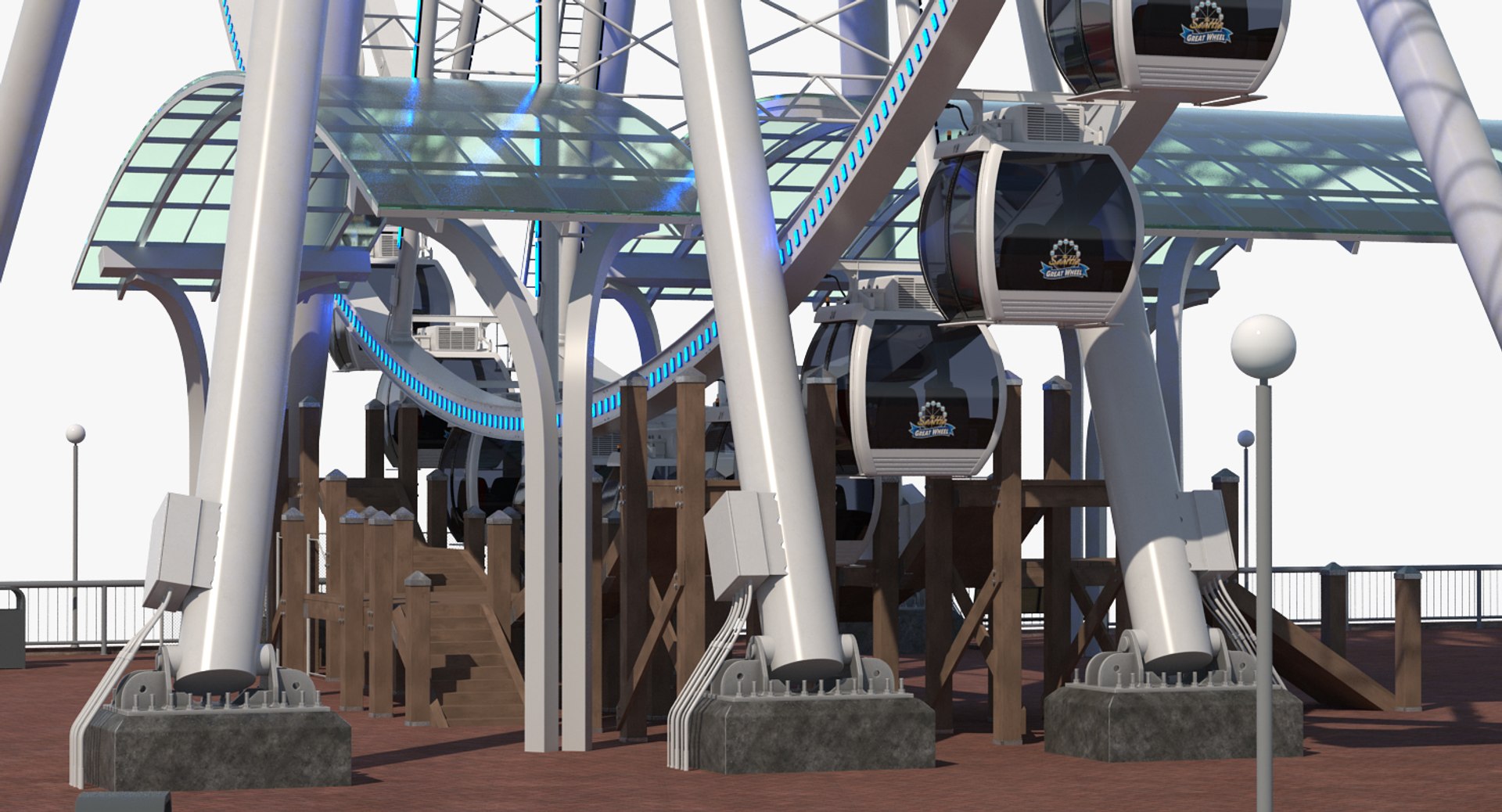 Seattle great ferris wheel 3D model - TurboSquid 1307556