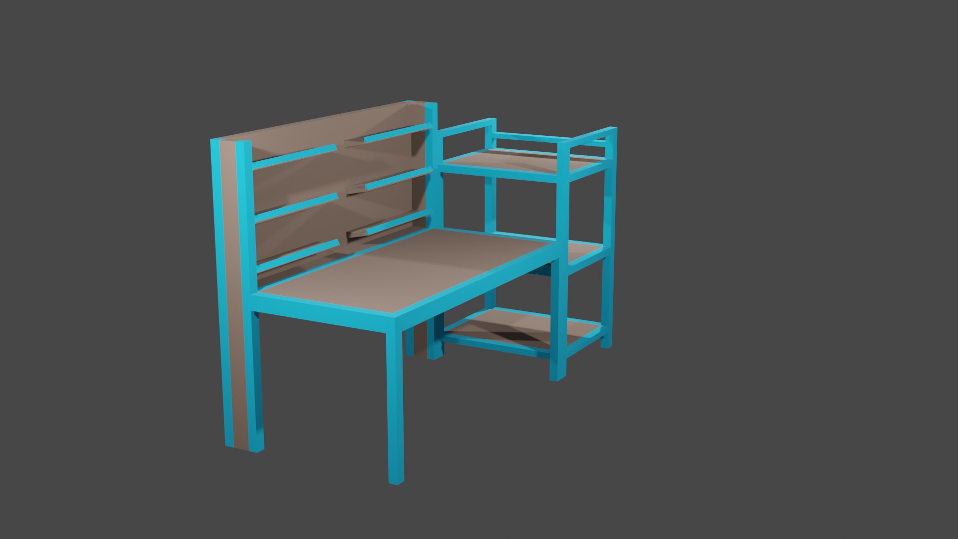 3D Study Desk Model - TurboSquid 2104664