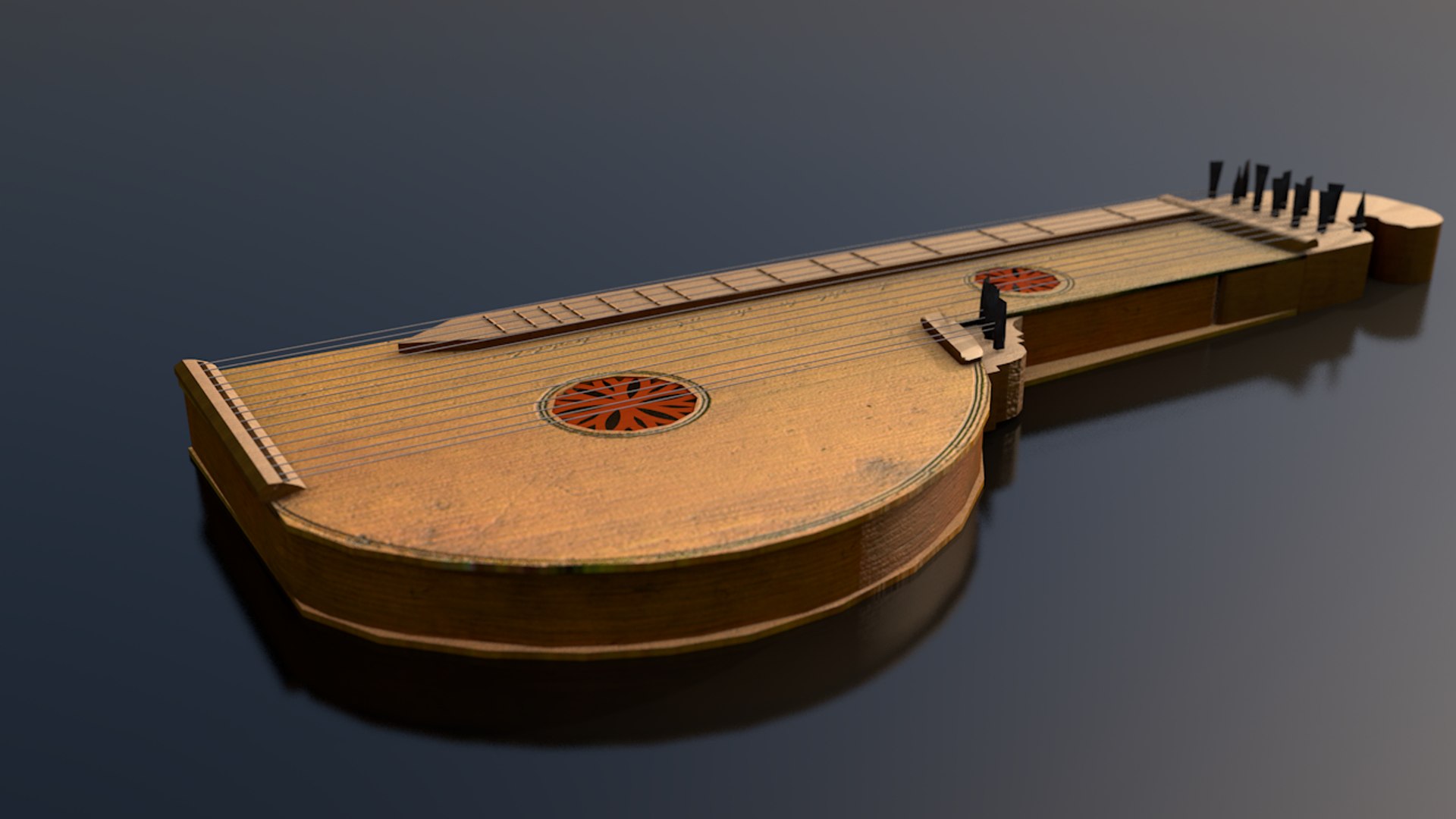 3D zither musical instrument - TurboSquid 1465298
