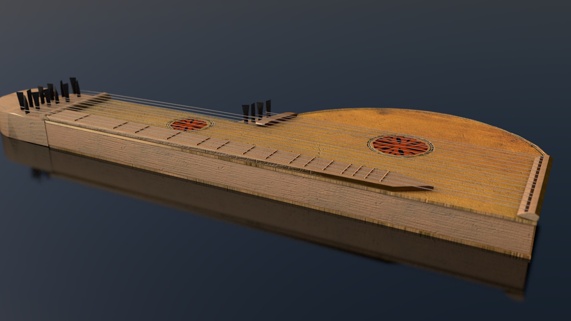 3D zither musical instrument - TurboSquid 1465298