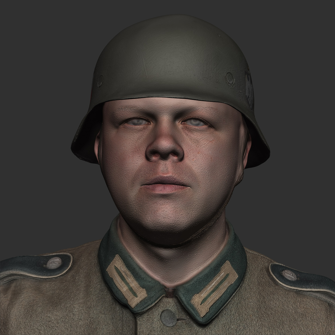 3D model German Wehrmacht soldier in A-pose 374 - TurboSquid 1925511