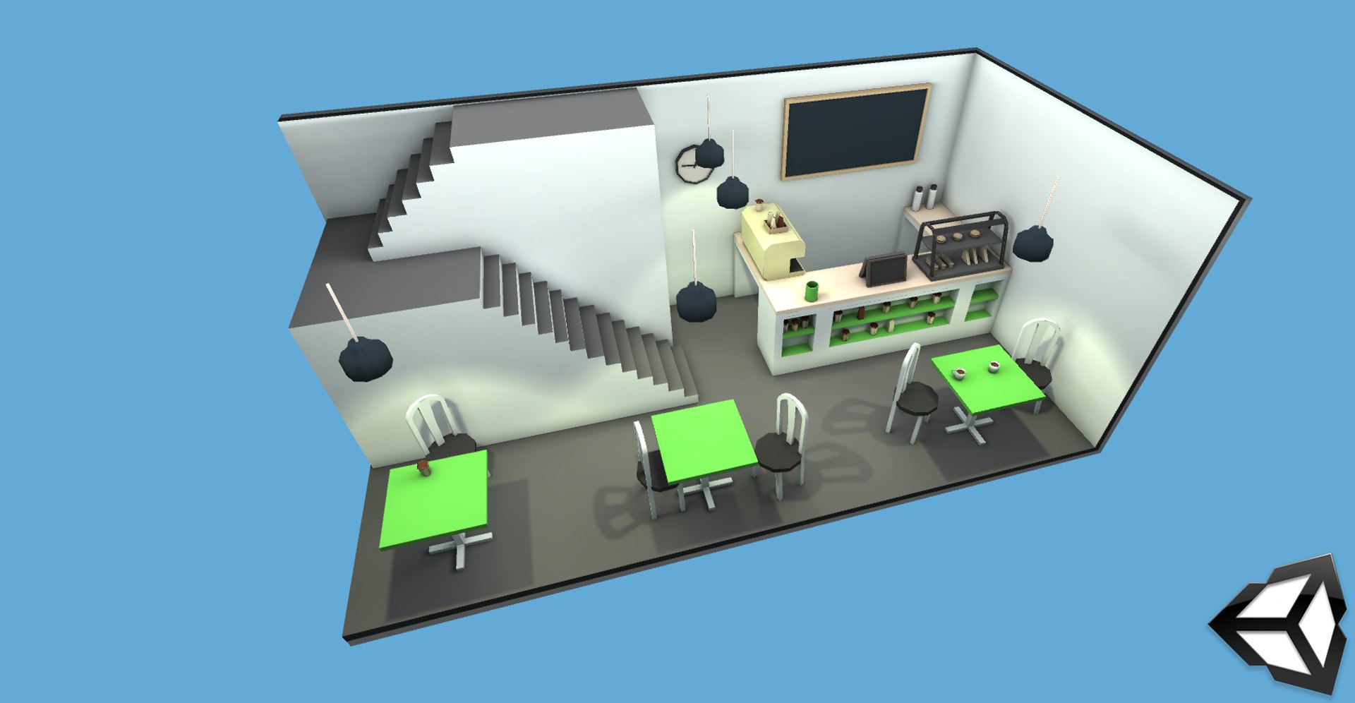 Modello 3D Interrior low poly - TurboSquid 1205860