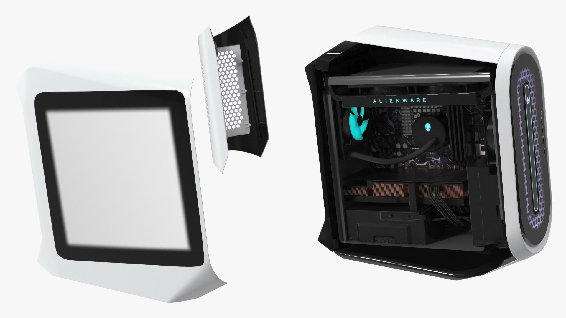 3D Alienware Aurora Gaming Desktop White model - TurboSquid 2139299