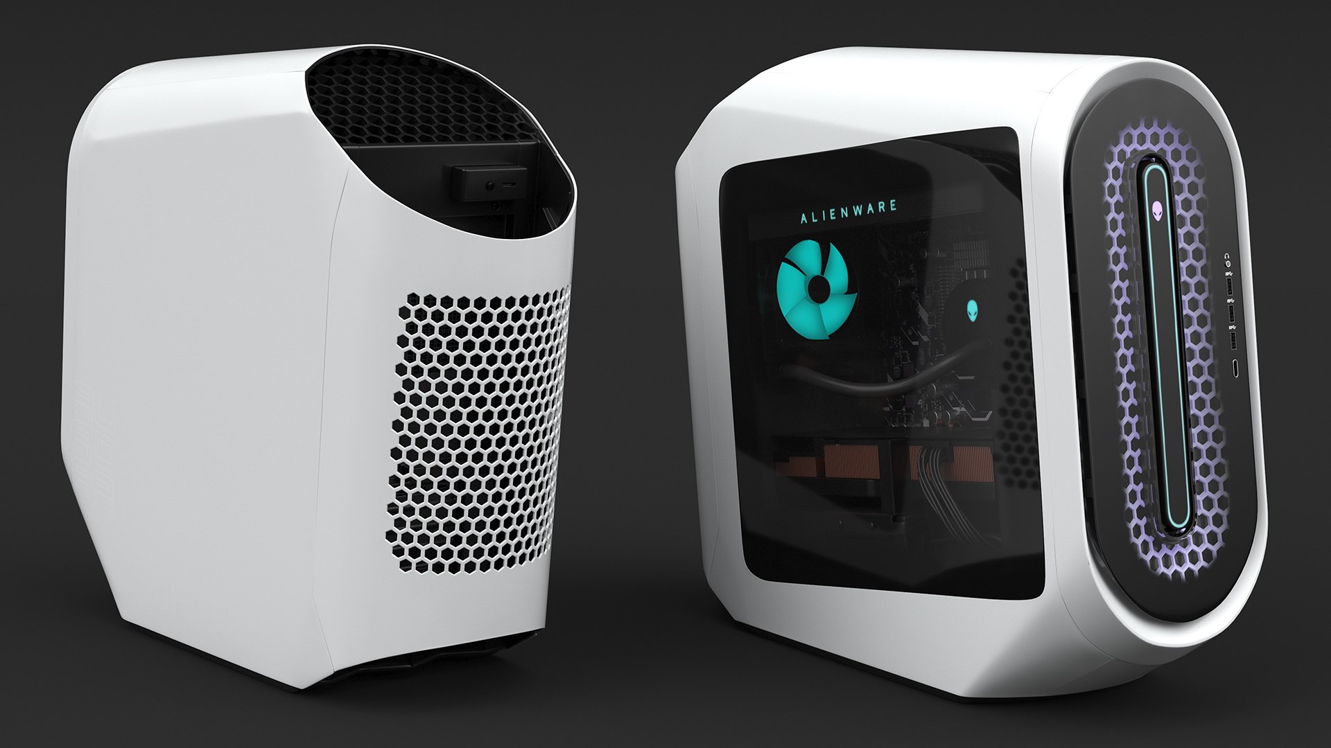3d Alienware Aurora Gaming Desktop White Model Turbosquid 2139299