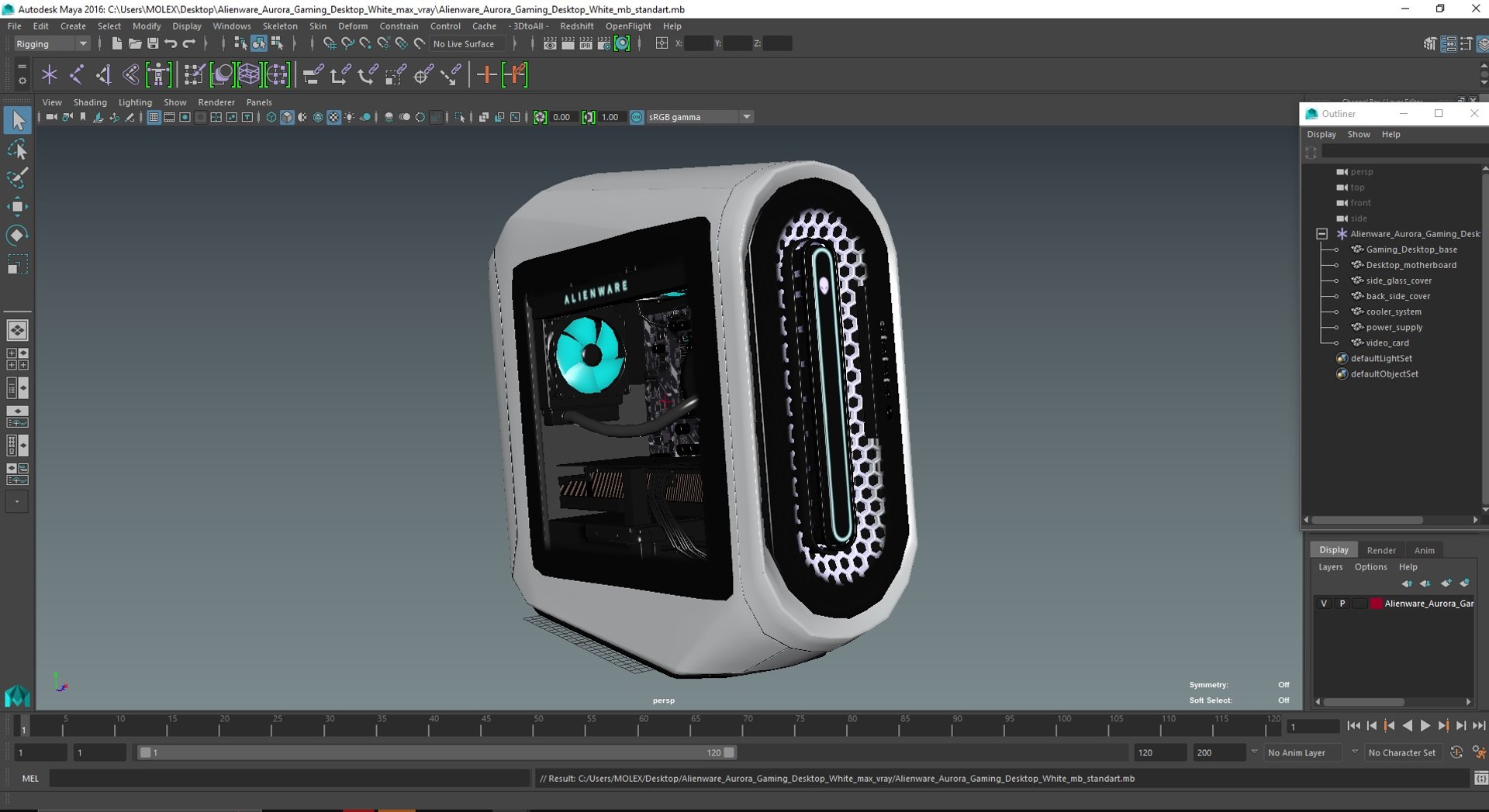 3D Alienware Aurora Gaming Desktop White model - TurboSquid 2139299