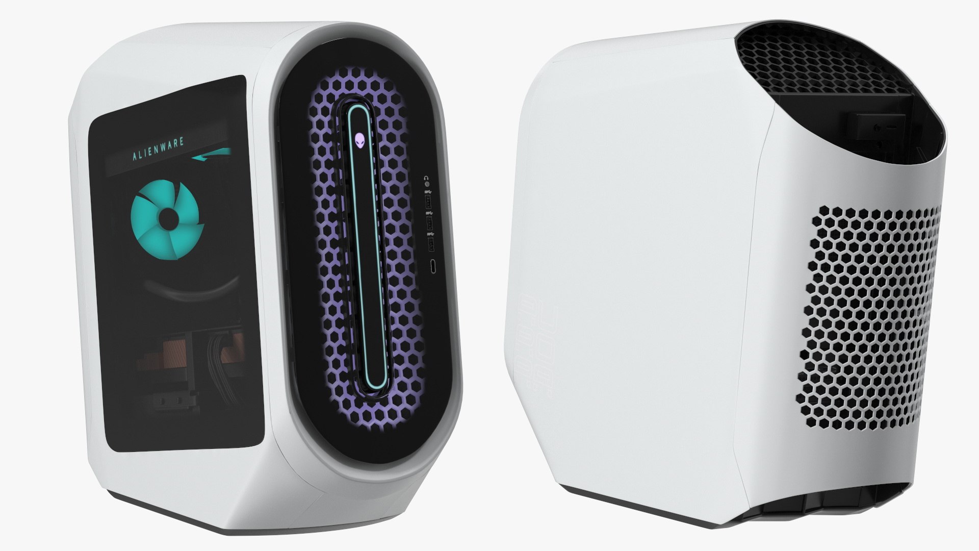 3d Alienware Aurora Gaming Desktop White Model Turbosquid 2139299