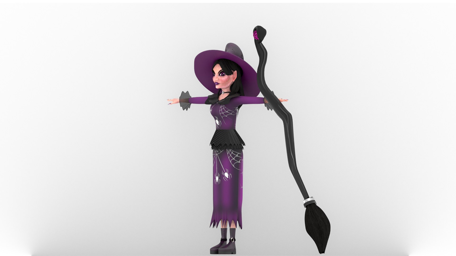 3D Model Gothic Witch - High Poly 3D Character Model - TurboSquid 2297067