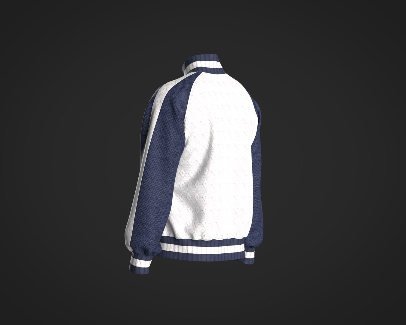 3D Mens Bomber Jacket With Sweater Fabric Model - TurboSquid 2516177