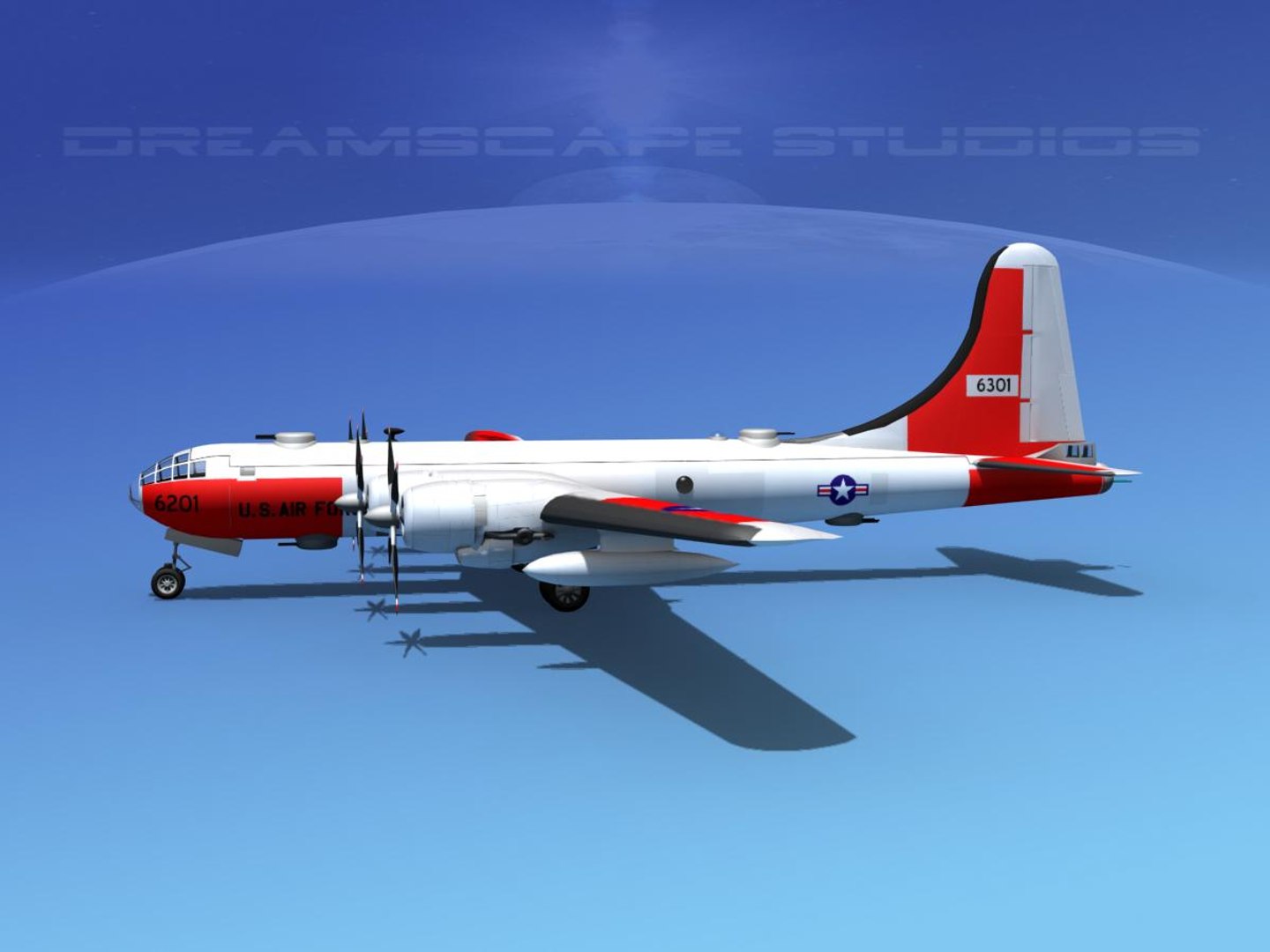 3d model scale boeing b-50 superfortress