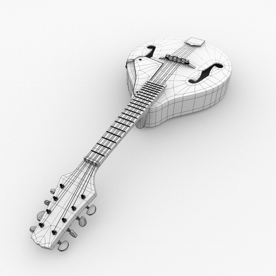 3d Vintage Mandolin Model