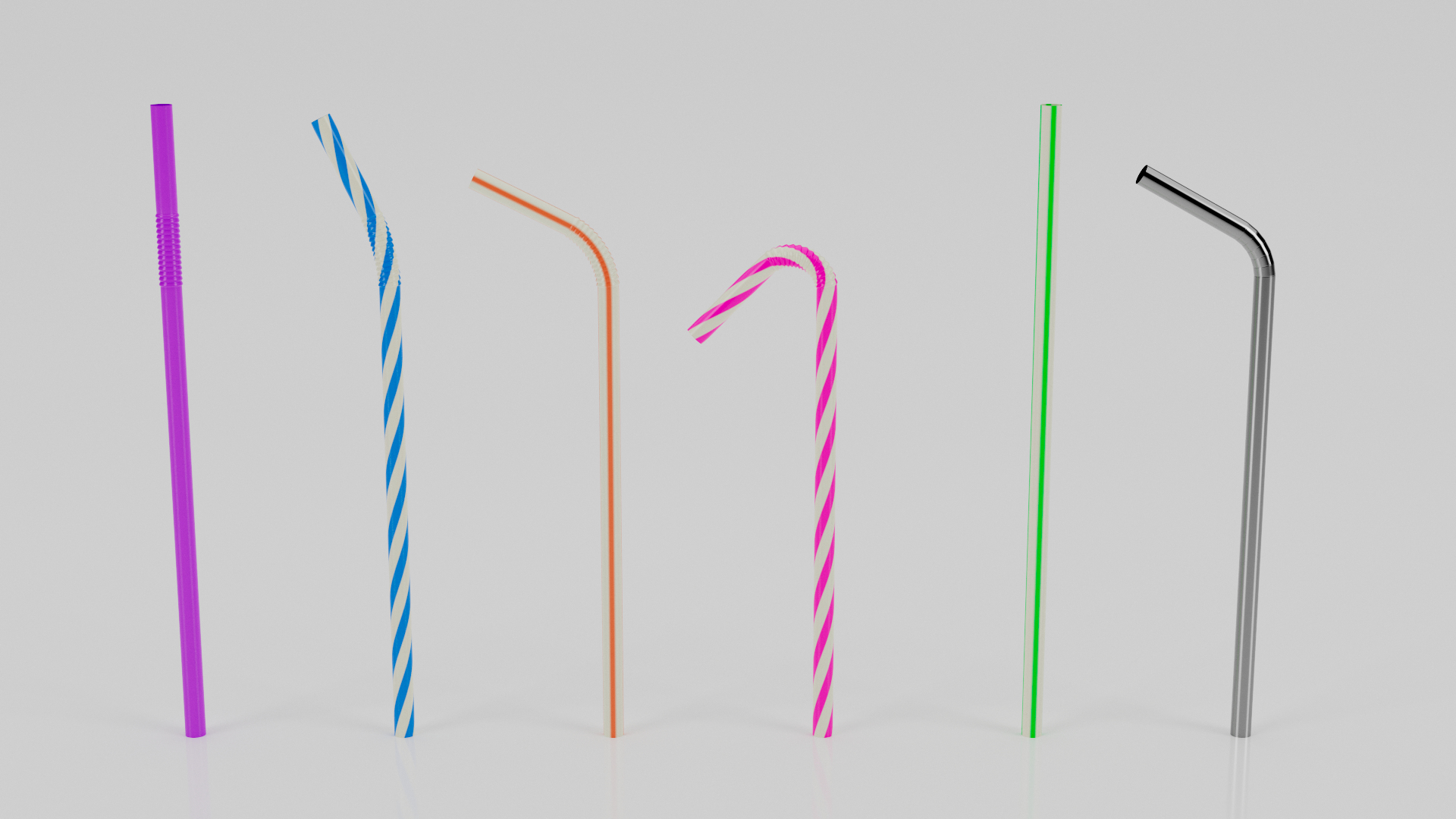 Drinking Straw Set Model - TurboSquid 2253318