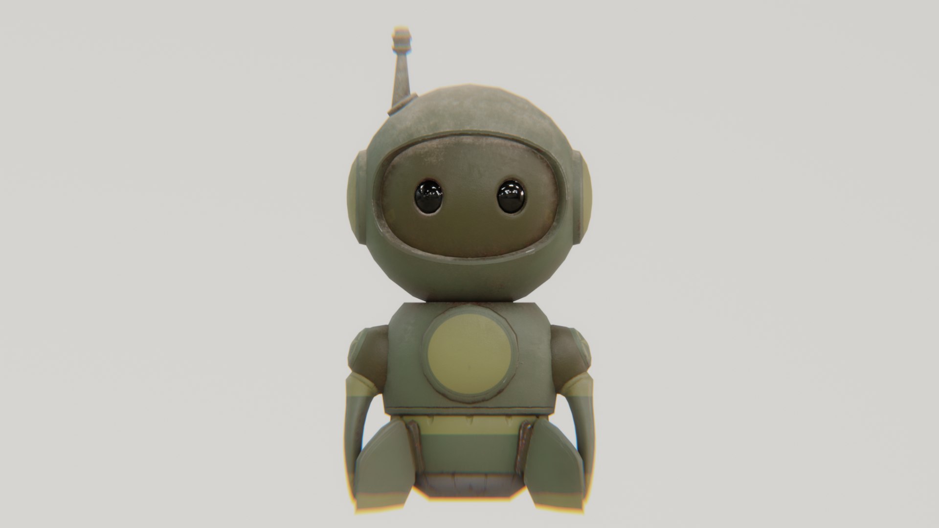 Retrobot Army Paint Version - Technology Mascot - App And Game Ready 3D ...
