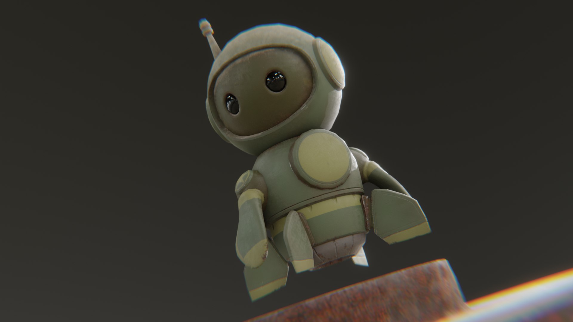 Retrobot Army Paint Version - Technology Mascot - App And Game Ready 3D ...